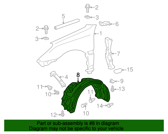 2002-2006 Lexus Fender Liner 53875-33140 | OEM Parts Online