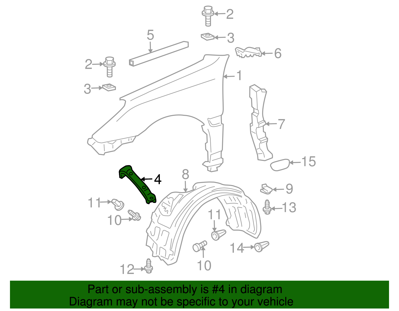 53845-33070 - 2002-2006 Lexus - Fender Brace | Discount Parts Monster