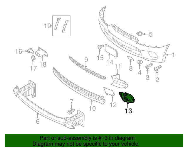 51118047343 - 2011-2013 BMW X5 Outer Grille (51-11-8-047-343) | BMW of ...