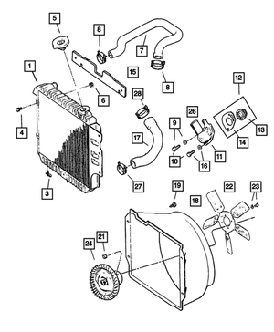 2001-2004 Jeep Wrangler Engine Cooling Radiator 55037653AB | My Mopar Parts