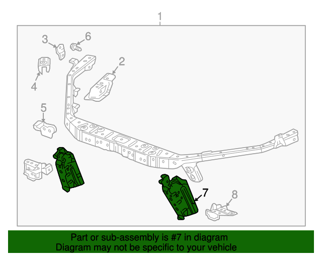 2017-2024 Chevrolet Camaro Front Passenger Side Upper Tie Bar Support ...
