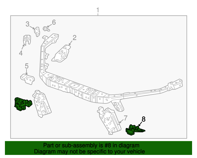 2013-2023 GM Front Driver Side Fender Front Lower Bracket 20952867 GM ...