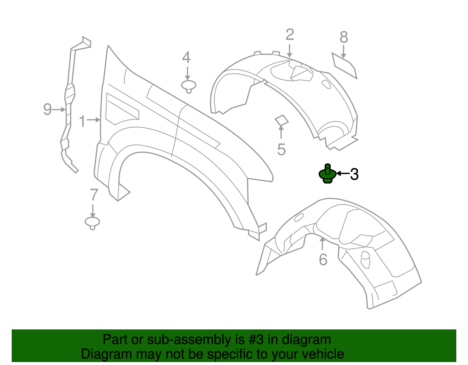2008-2010 Ford Fender Liner Screw W708099-S439 | QuirkParts