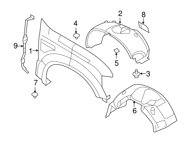2008-2010 Ford Fender Liner Screw -W708099-S439 | TascaParts.com