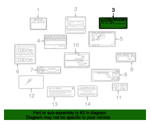 88723-03010 - Caution Label 1997-2015 Toyota | Longo Toyota Parts
