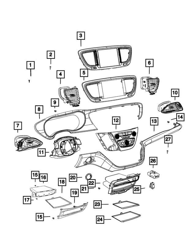 2024 Chrysler Vehicle Feature Controls Center Stack 7AS381X8AC | Mopar eStore