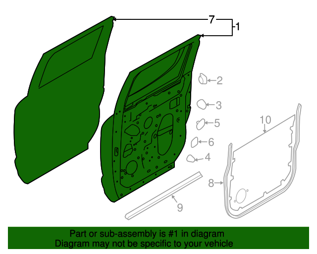 2023-2024 Nissan Door Shell 82100-9FV0B | Temecula Nissan Parts
