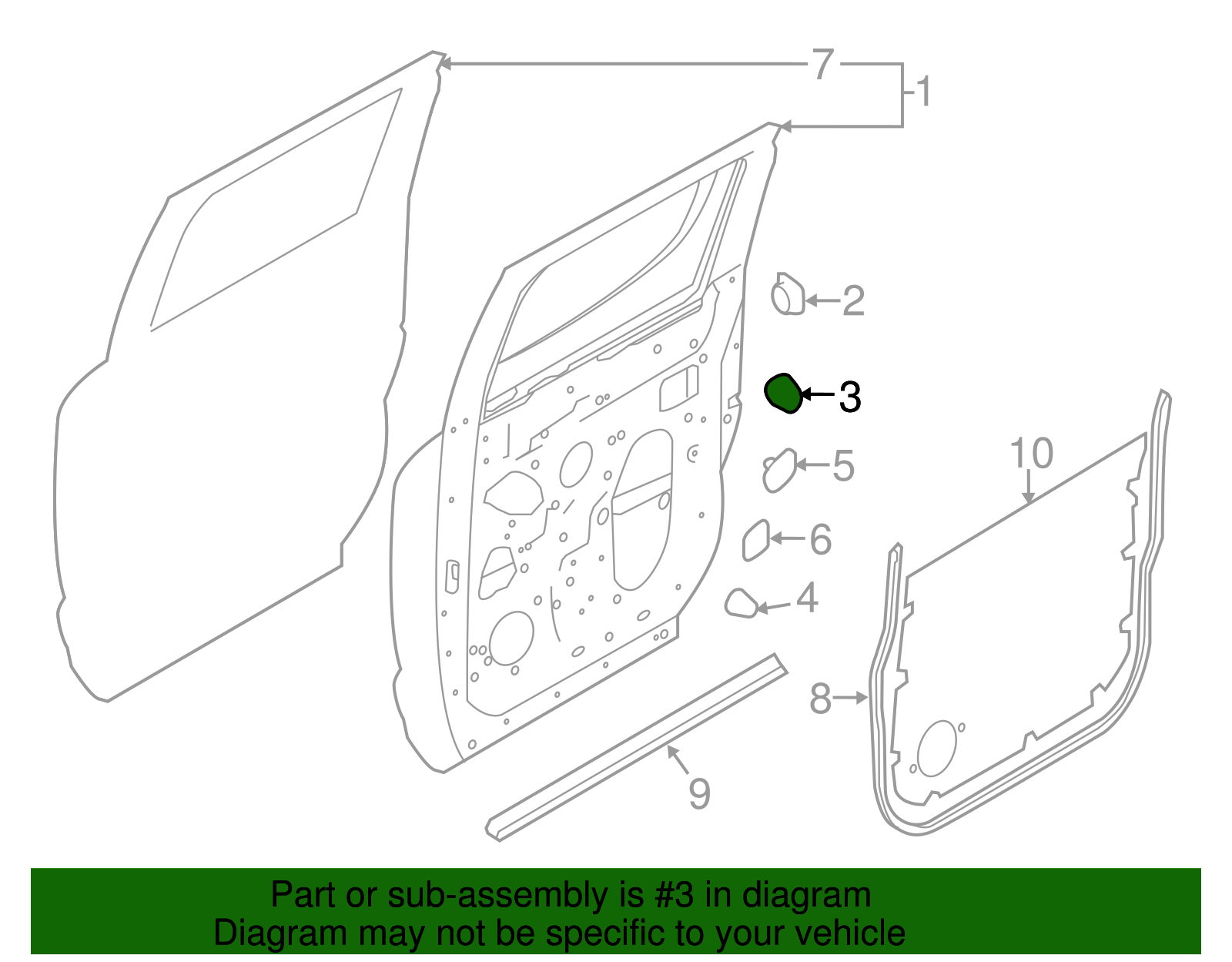 2013-2025 Nissan Door Shell Bumper 80872-ZX01A | Ziegler Nissan of ...