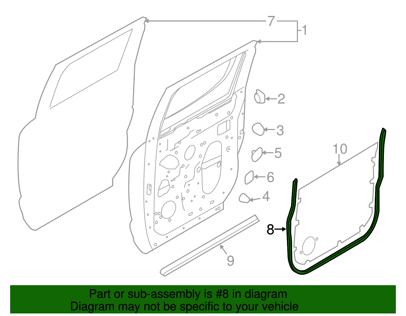 2016-2024 Nissan Surround Weather-Strip 82830-9FV0B | Nissan Parts Store