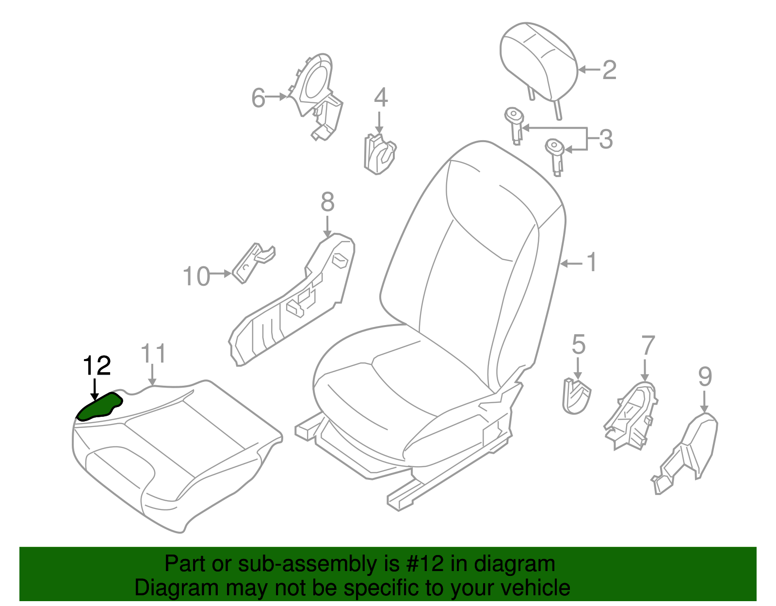 87311-9AM2A - 2015-2019 Nissan Sentra - Seat Cushion | Anicra Nissan Parts