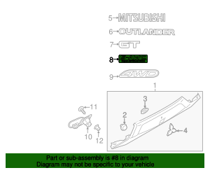 2010-2022 Mitsubishi Decal 7415A396 | Mitsubishi Parts Warehouse