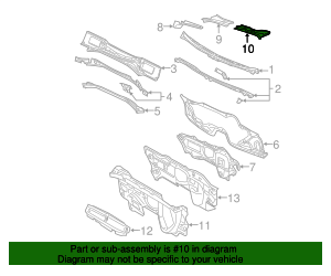 3C1-819-403-B-9B9 - Cowl Water Deflector 2006-2010 Volkswagen Passat ...
