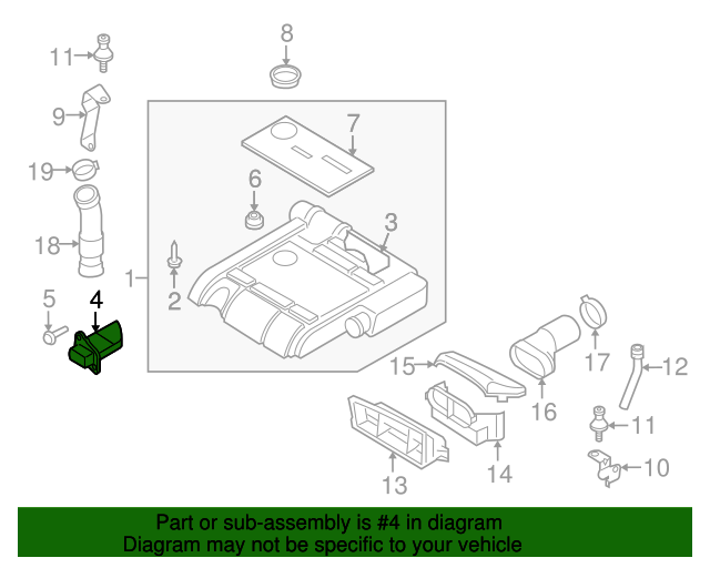 2006-2009 Audi Mass Air Flow Sensor 06F-906-461-A | OEM Parts Online
