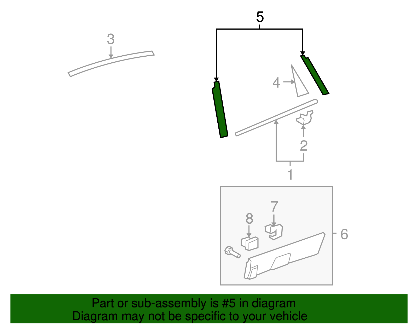 67864-SXS-A01 - 2007-2011 Honda CR-V - Tape Set L Rear Door Sash ...
