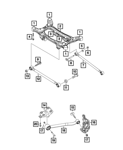 Rear Suspension and Cradle for 2022 Jeep Compass | Mopar Online Parts
