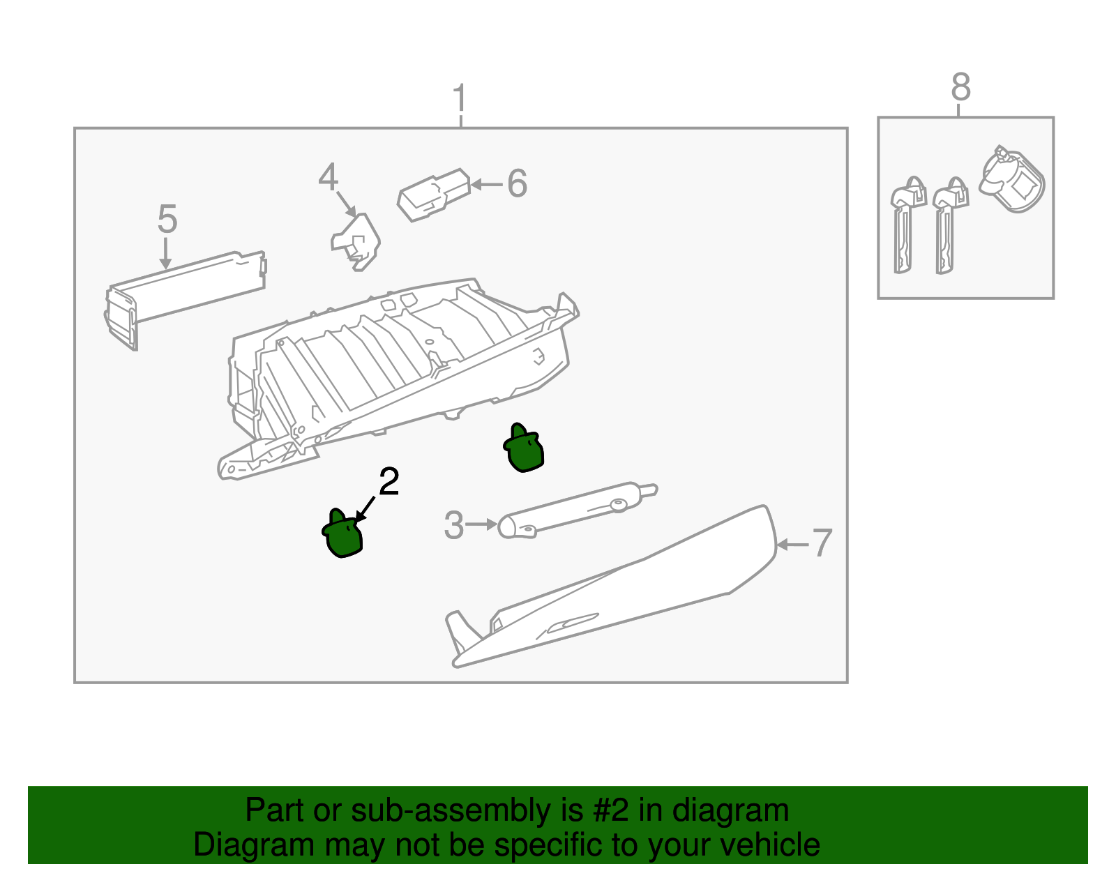 2018-2025 Toyota Glove Box Assembly Bumper 55557-47050 | Toyota Parts ...