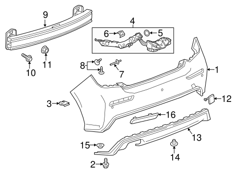 Bumper & Components - Rear for 2017 Chevrolet Sonic | GM Parts Center