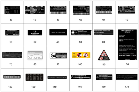 Identification Plate, Information Sign for 2024 Mercedes-Benz EQS 450 ...