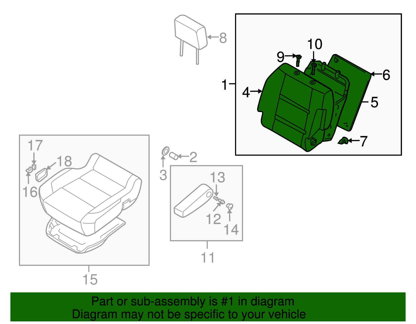 2010-2012 Nissan TITAN Seat Back Assembly 87600-ZR55A | Ziegler Nissan ...
