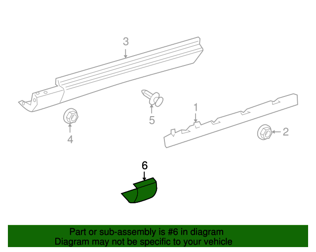 164-698-02-15 - Running Board End Cap 2006-2011 Mercedes-Benz ...