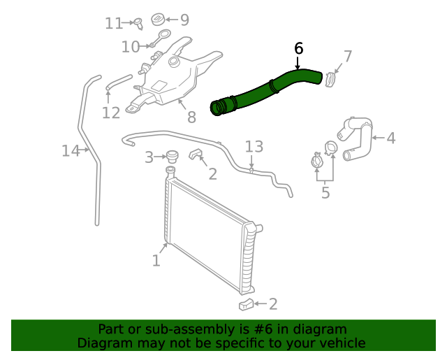 2018-2023 GM Radiator Outlet Hose 84186463 | GMPartsDirect.com