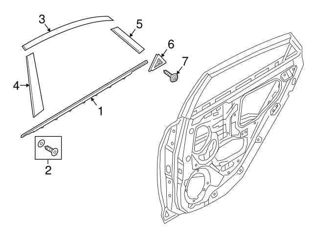 83210-J0000 - Door Window Belt Weatherstrip 2018-2022 Hyundai Accent ...