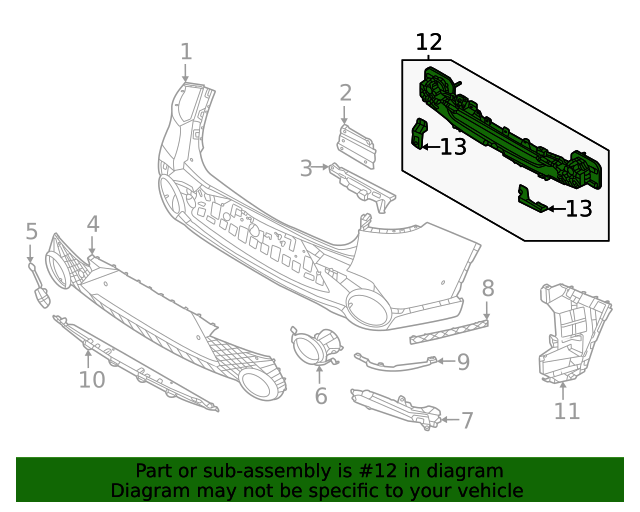 2022-2023 Genesis GV70 Rail Assembly Rear Bumper 86630-AR300 | OEM ...