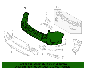2022-2024 Genesis GV70 Cover Rear Bumper Upper 86610-AR080-AS | OEM ...