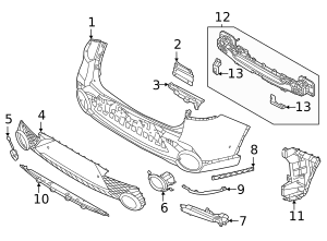 2022-2023 Genesis GV70 Cover Rear Bumper Upper 86610-AR570--AS | QuirkParts