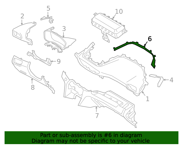 2019-2020 Hyundai Santa Fe Center Molding 84795-S1000-TMR | OEM Parts ...