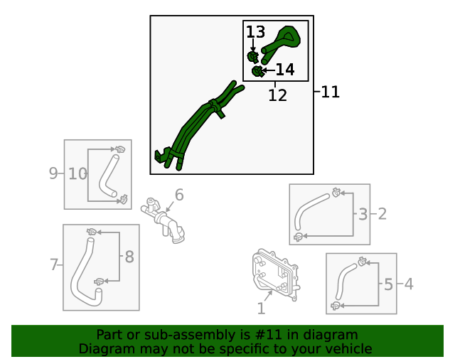 2014-2021 Hyundai Automatic Transmission Oil Cooler Tube 45264-3B830 ...