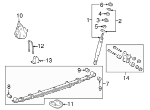 2005-2023 Toyota Tacoma Leaf Spring Bumper (Left, Right, Rear) 48341 ...