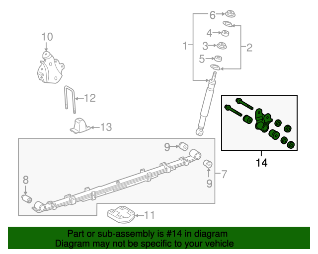 2005-2023 Toyota Tacoma Leaf Spring Shackle 04483-04081 | Toyota Parts ...