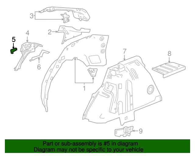 13487397 - Passenger Side Body Lock Pillar Upper Baffle 2018-2020 Buick ...