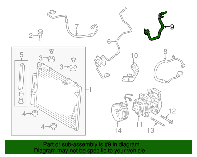 88712-0C210 - A/C Refrigerant Suction Hose - 2018 Toyota Tundra ...