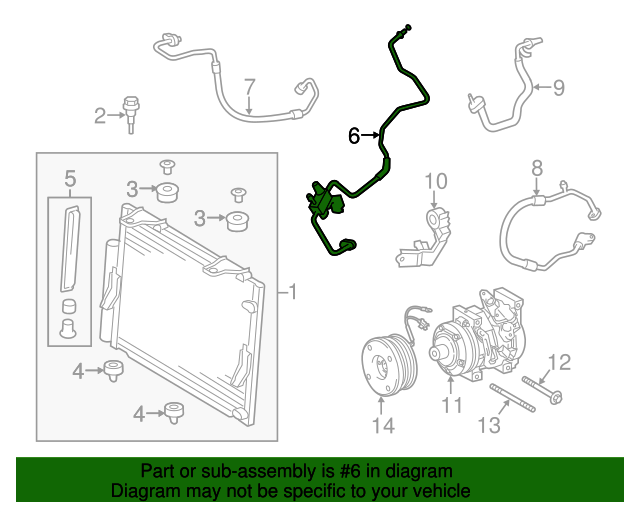 Genuine Toyota AC Tube part# 88710-0C090 for 2007-2019 Toyota Tundra ...