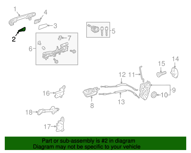 69241-06080 - Handle, Outside Pad - 2016-2023 Toyota | OEM Genuine ...