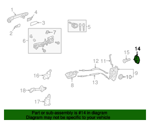 1998-2023 Toyota Door Lock Striker Plate 69410-20110 | Toyota Parts Center