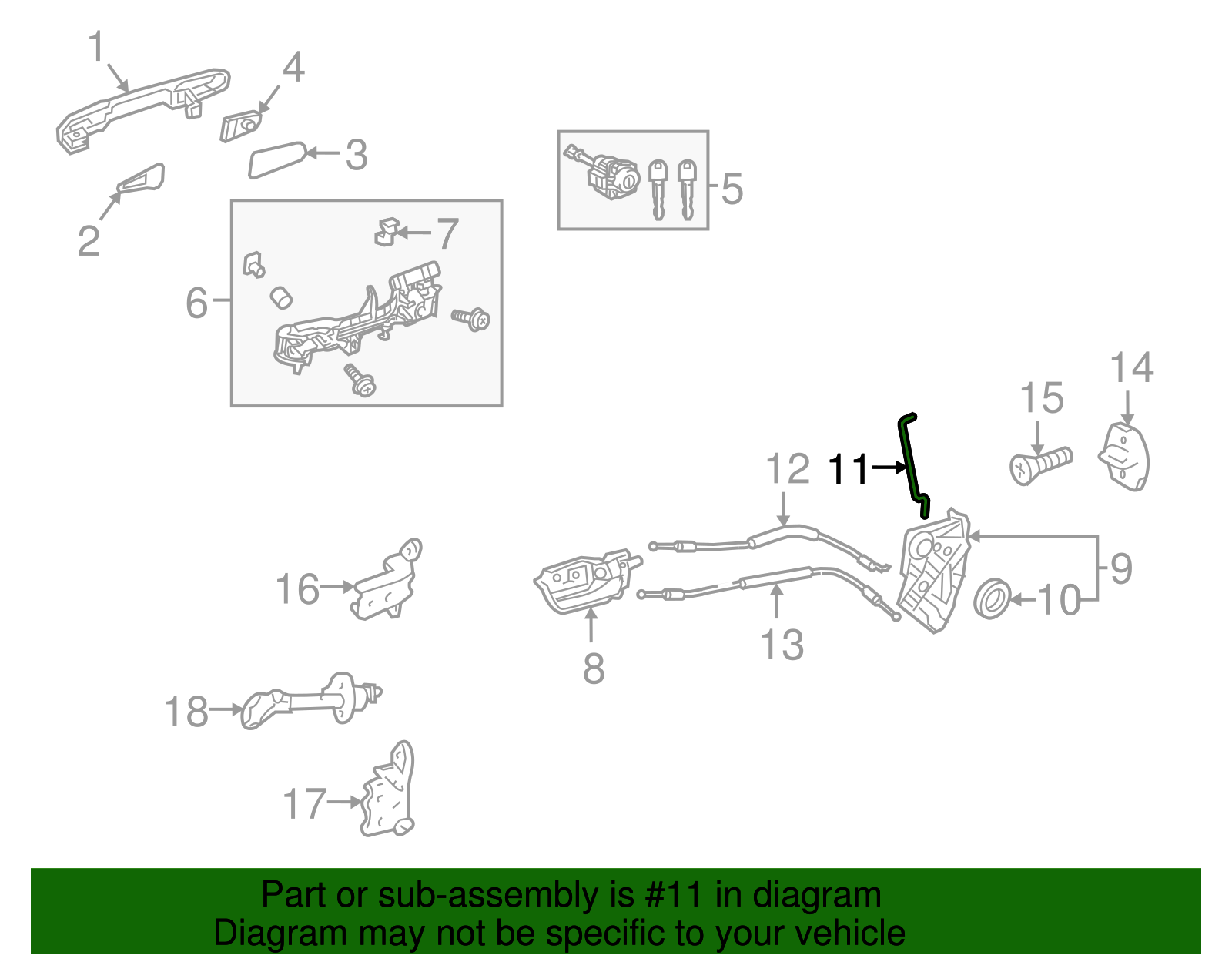 2016-2022 Toyota Lock Rod 69311-47061 | Toyota Parts Center