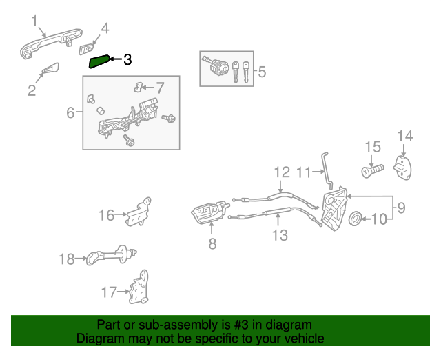 2016-2024 Toyota Exterior Door Handle Pad 69242-06080 | Toyota Parts Center