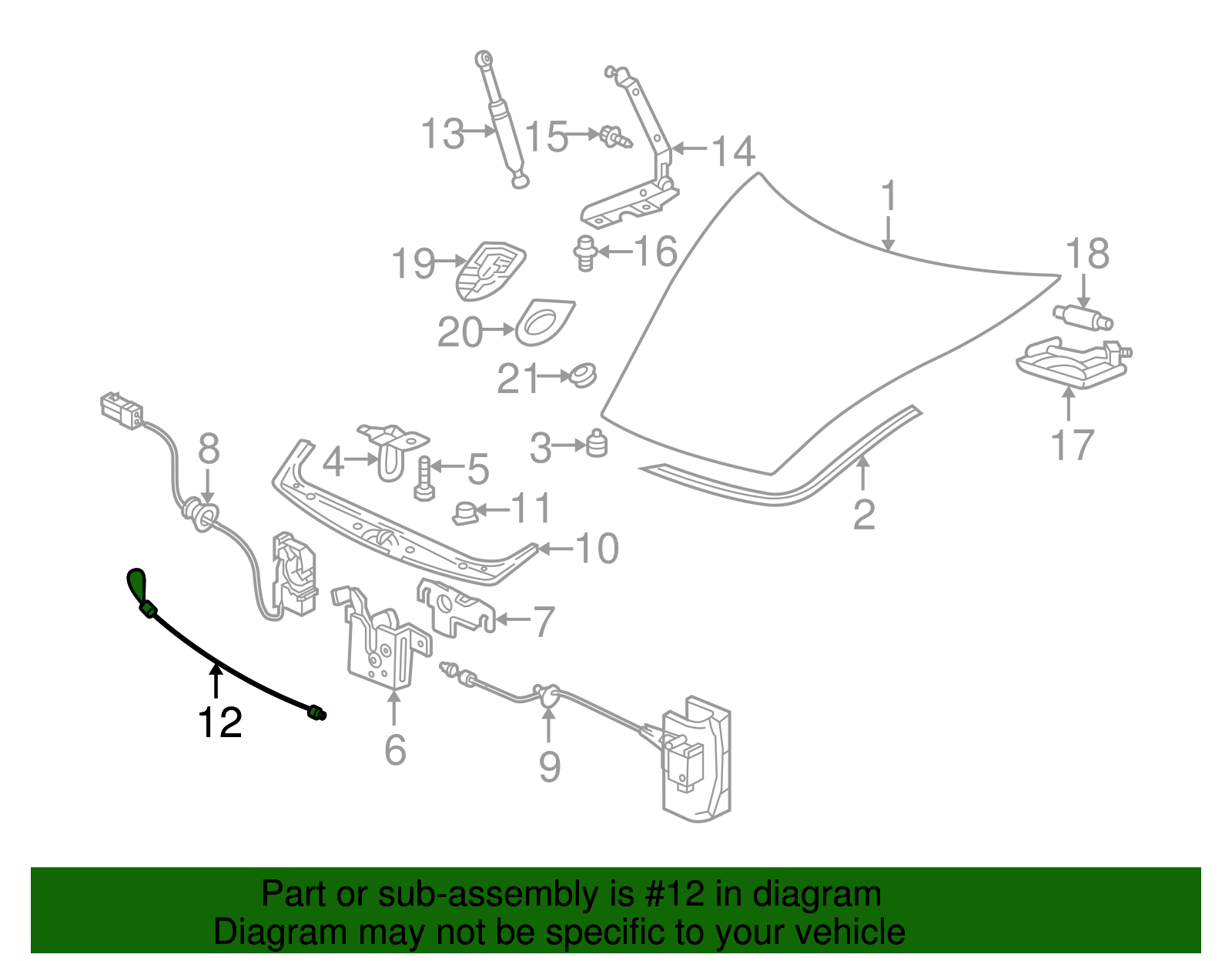 1997-2005 Porsche Release Cable 996-511-127-00 | OEM Parts Online