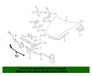1997-2005 Porsche Release Cable 996-511-127-00 | OEM Parts Online