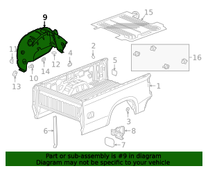 2019-2020 Chevrolet Wheelhouse Liner - Driver's Side (LH) 84507680 ...