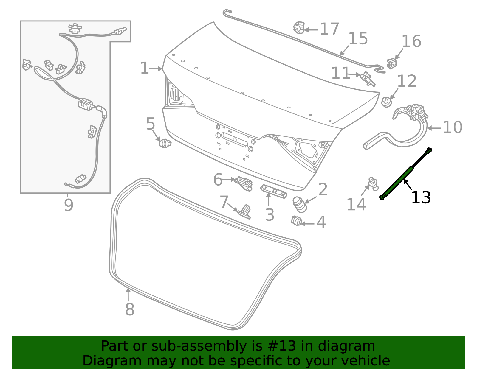 74825-T20-A01 - 2022-2024 Honda Civic - Damper Strut | Genuine Honda Parts