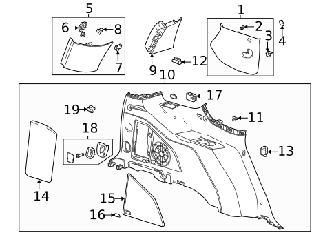 Interior Trim - Quarter Panels for 2023 Cadillac Escalade | GM ...