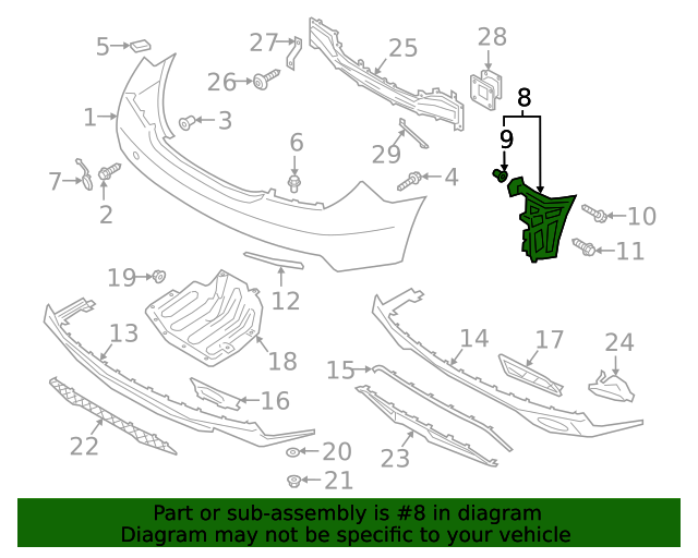 2019-2021 Genesis G70 Bracket Assembly-Rear Bumper Side Right-hand ...