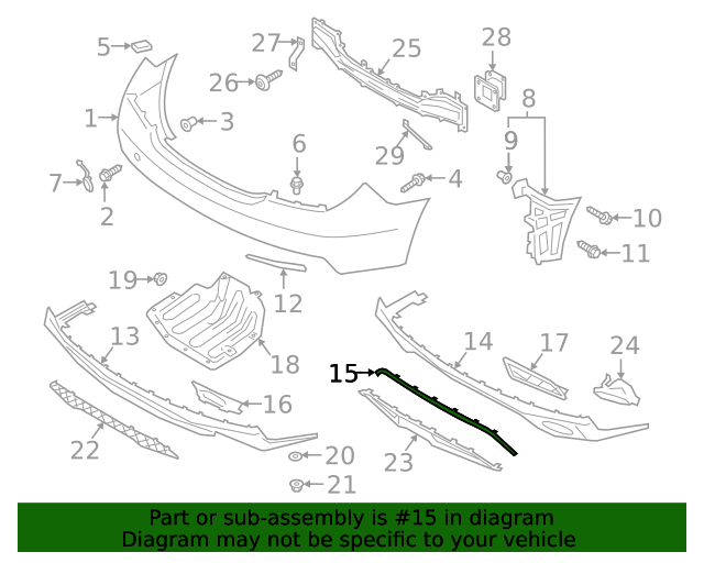 2019-2021 Genesis G70 Molding-Rear Bumper Center 86696-G9000 | QuirkParts