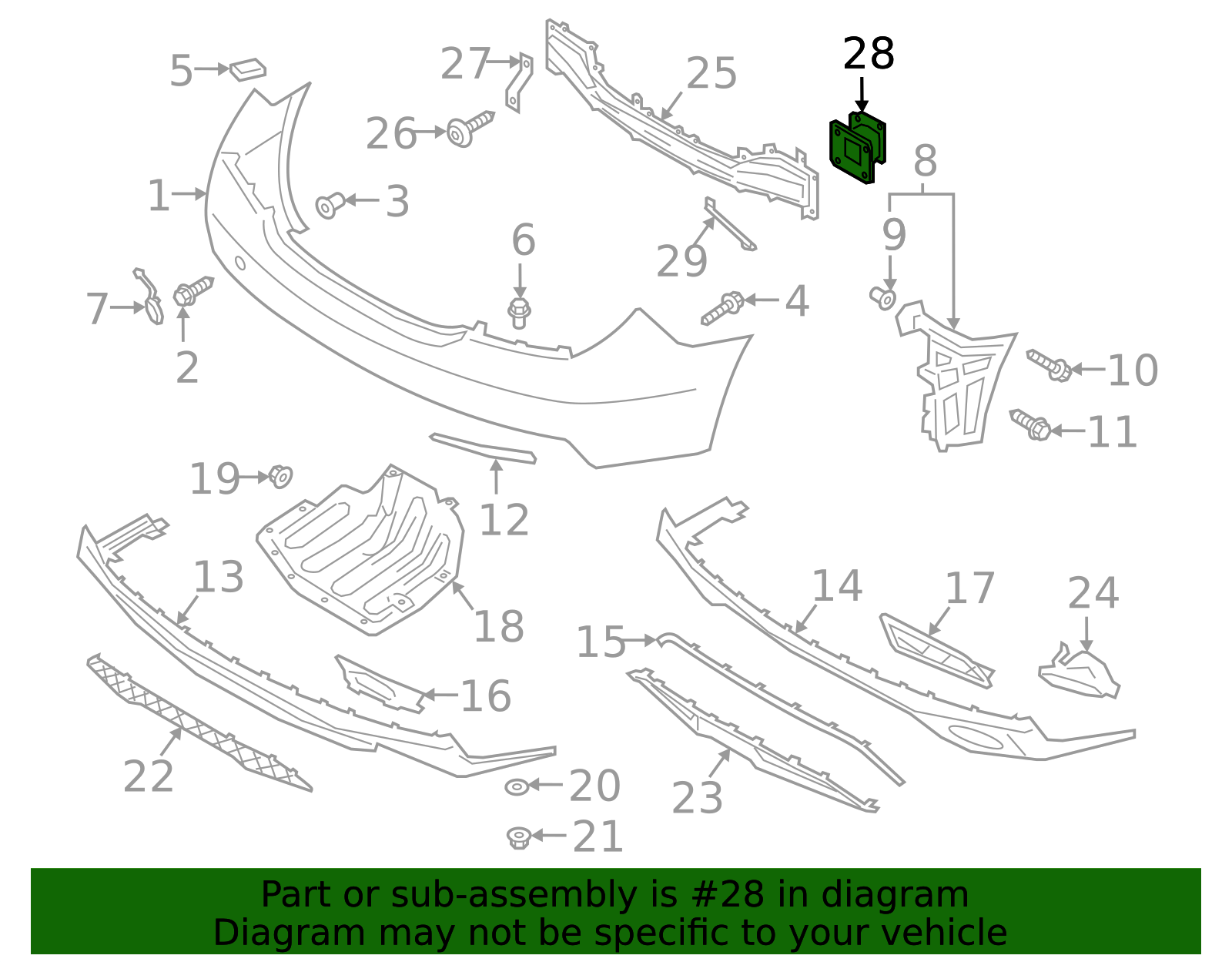 2019-2025 Genesis G70 Stay Rear Bumper Left-hand 86641-G9000 | QuirkParts