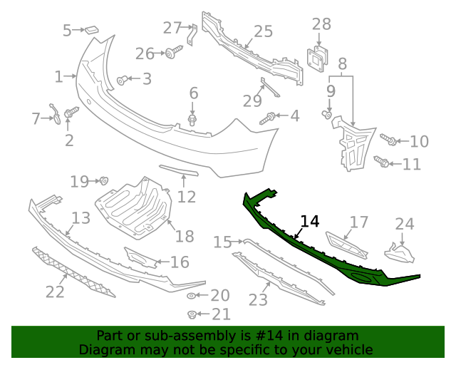 2019-2021 Genesis G70 Cover Assembly-Rear Bpr Under 86690-G9100 ...