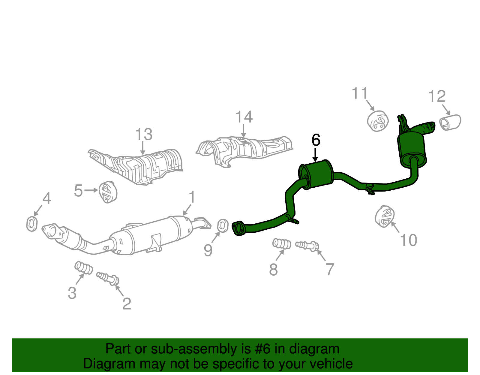 Genuine Toyota Muffler & Pipe part# 17430-37661 for 2016-2018 Toyota ...